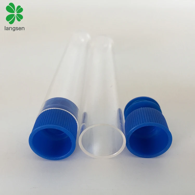 Plastic Ps Transparent Celar 15ml Test Tubes With Plug Lids For ...