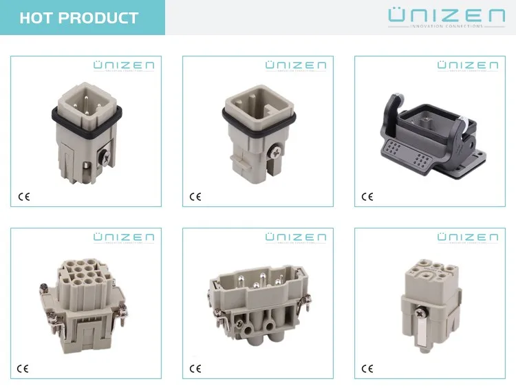 Unizen He-006 6p+pe Connectors 500v 16a Male Female Inserts - Buy He Series 6p+pe Connectors ...