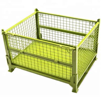 Collapsible Wire Mesh Pallet Box Stacking Steel Crates For Sale - Buy ...