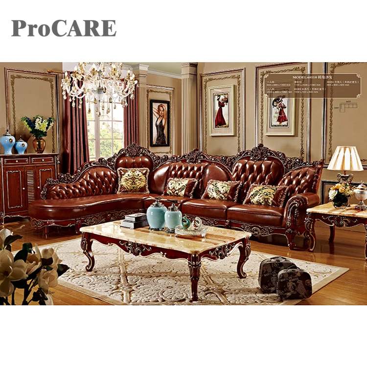 Shop Our Luxury European Style Furniture Set in Genuine Leather