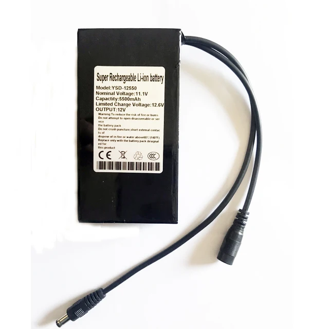 Small 12 Volt Li-ion Battery Rechargeable 12v 5500mah Li-ion Lithium ...