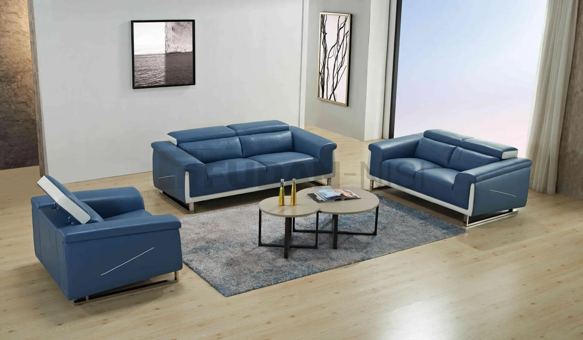 New Design Contrasting Color Matching Sofa Set 7 Seater - Buy Sofa Set ...