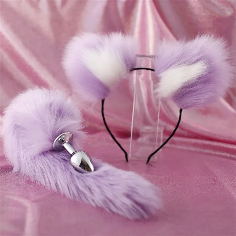 Sm Dog Tail Anal Plug Sexy Toys Metal Artificial Fur Fox Butt Plug ...