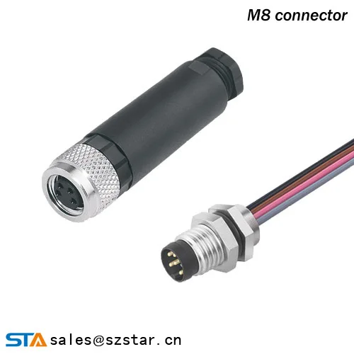 M8 M12 Male Cable Solder Assembly Type,M8 3p,4p,Male And Female Connector Cable - Buy M8 ...
