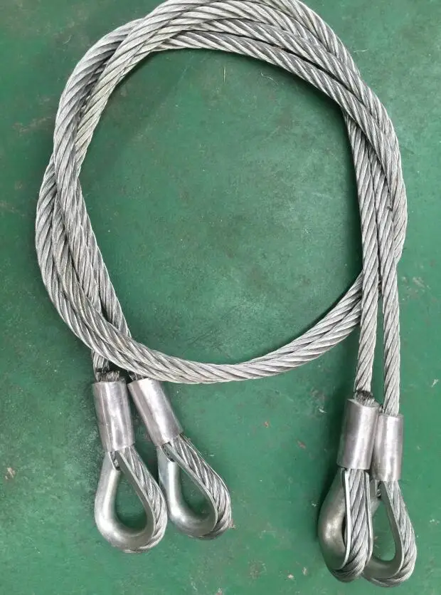 Galvanized Wire Rope Sling Both Ends With Eyes - Buy Wire Rope Lifting ...