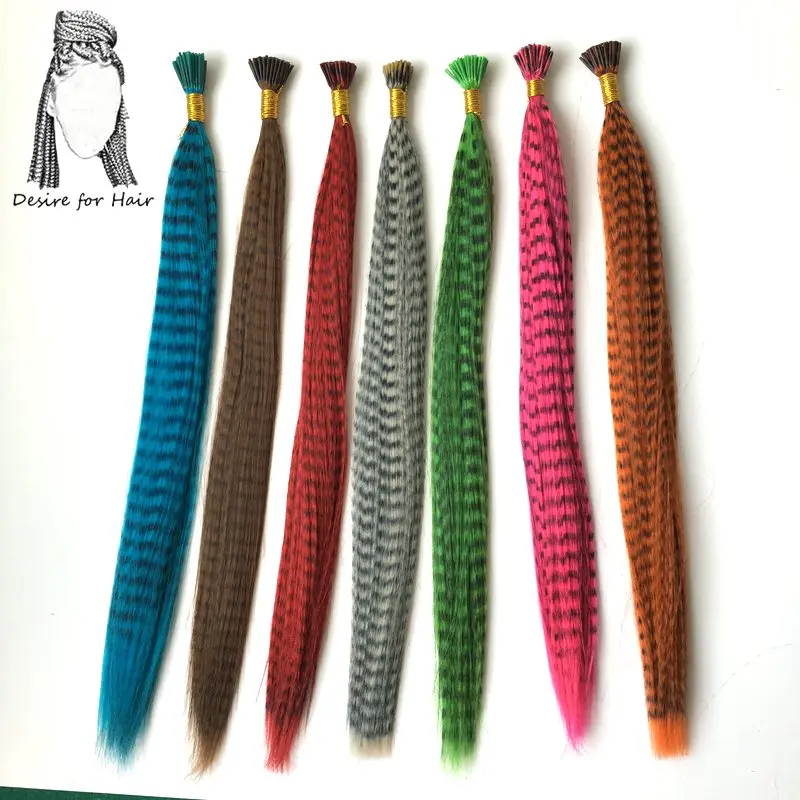 500strands 18inch 0.5g Ombre Color Grizzly zebra Line Synthetic Hair ...