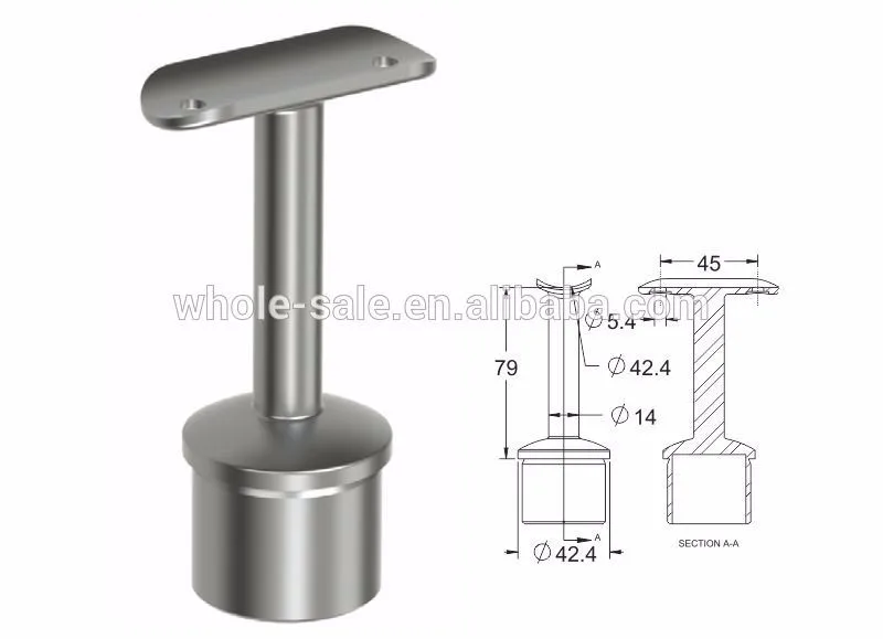Stainless Steel Handrail Top Mounted Poles Hs16spf013 - Buy Top Mounted ...