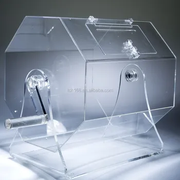 Hand Cranked Acrylic Raffle Drum Box Container Lucite Drums Lottery ...