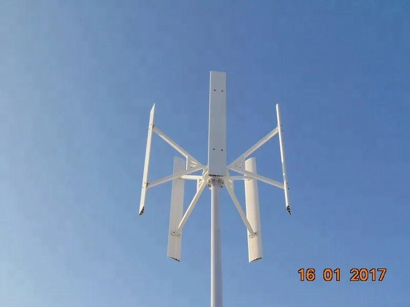 2kw Vertical Wind Turbine with 5 Blades - Low RPM Generator