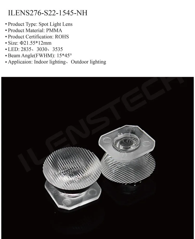 Ilenstech Led Spotlight Lens 15x45 Degree for Wholesale