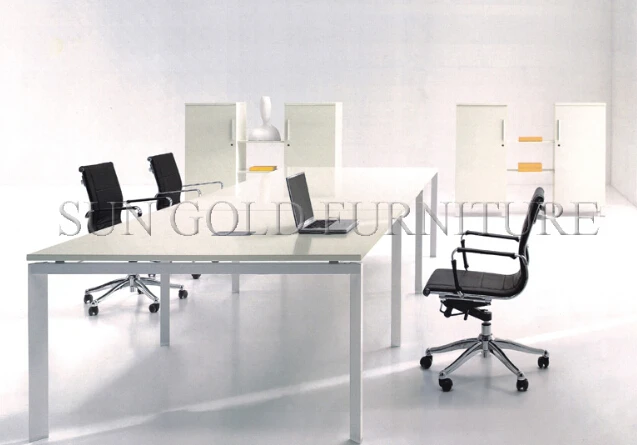 Modern Conference Table with Power Socket - Wood Style