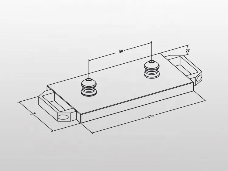 AMF Zero Point Clamping System 2 Centers Aluminum Pallet