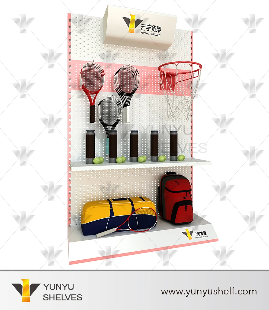 Metal Sports Store Shelf Slot Wall Racket Badminton Display Rack - Buy ...