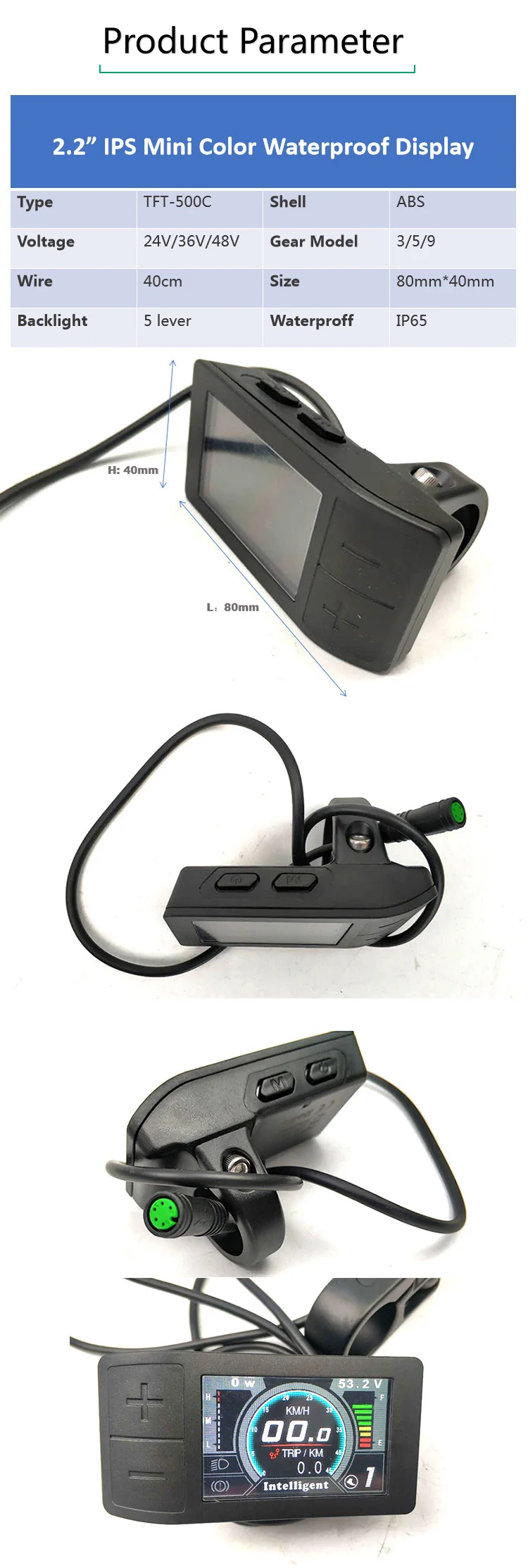 Bafang 500C Display for 8fun Mid Crank Motor Conversion Kit