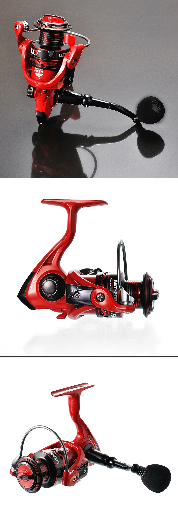 Lizard 13+1 Bb 500 1000 2000 3000 4000 5000 6000 Fishing Spinning Reel ...