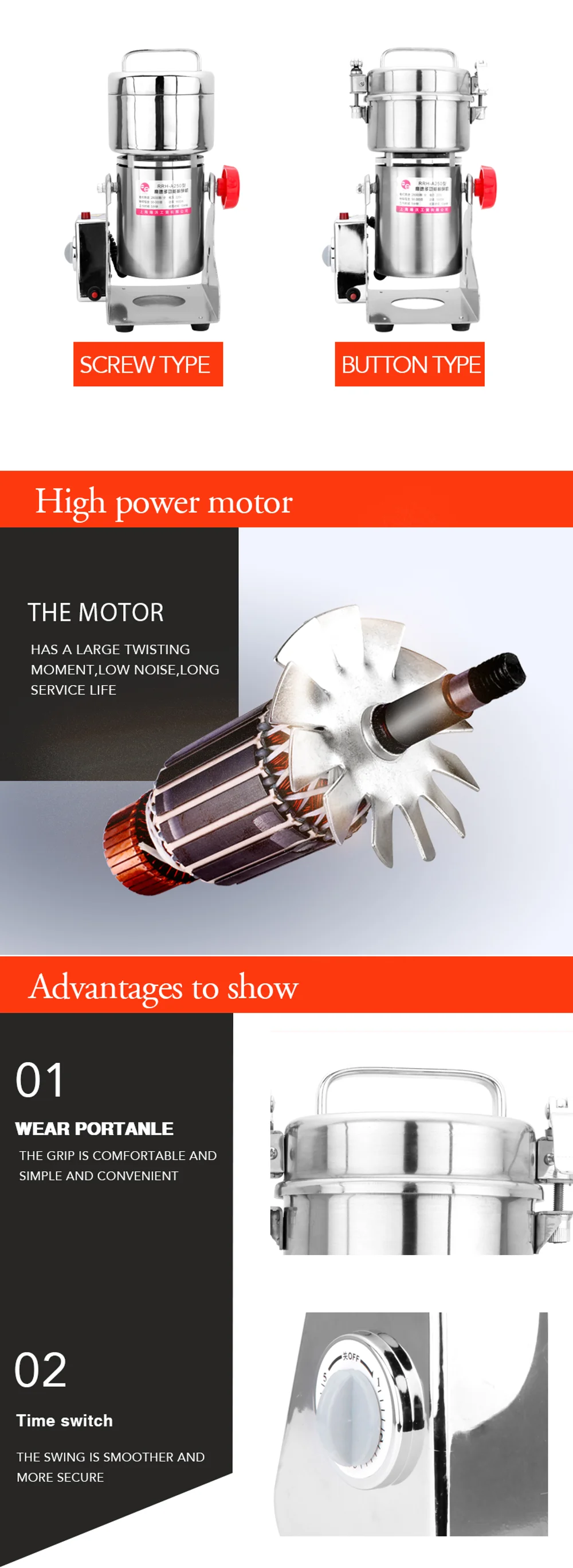 250g Chinese Industrial Herb Grinder Machine for Home Use - Efficient ...