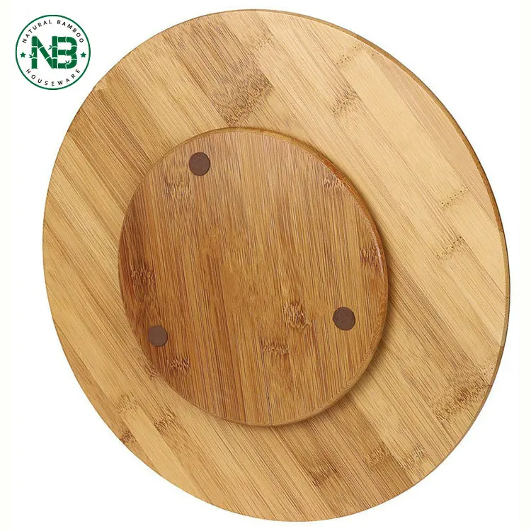 Round Bamboo Revolving Food Serving Tray Healthy Bamboo Food Serving ...