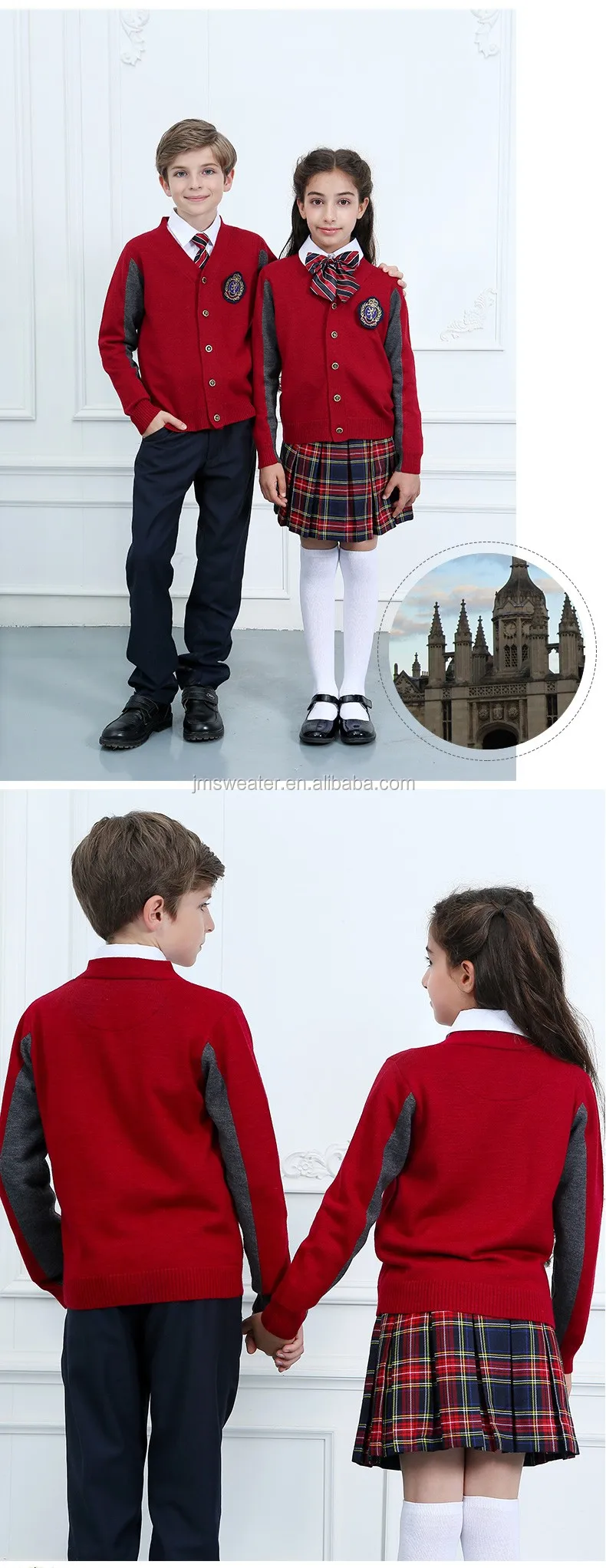 Guangzhou Fábrica Personalizado Escola Suéter Escola Camisola Uniforme ...