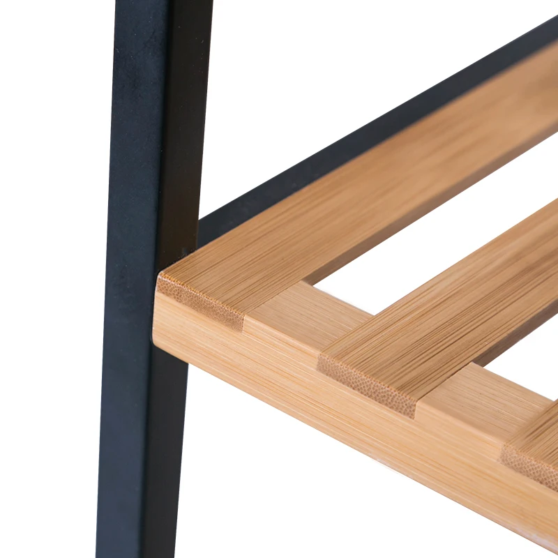 Bambkin 5-tier Bamboo Storage Rack Matel Frame With Bamboo Shelf - Buy ...