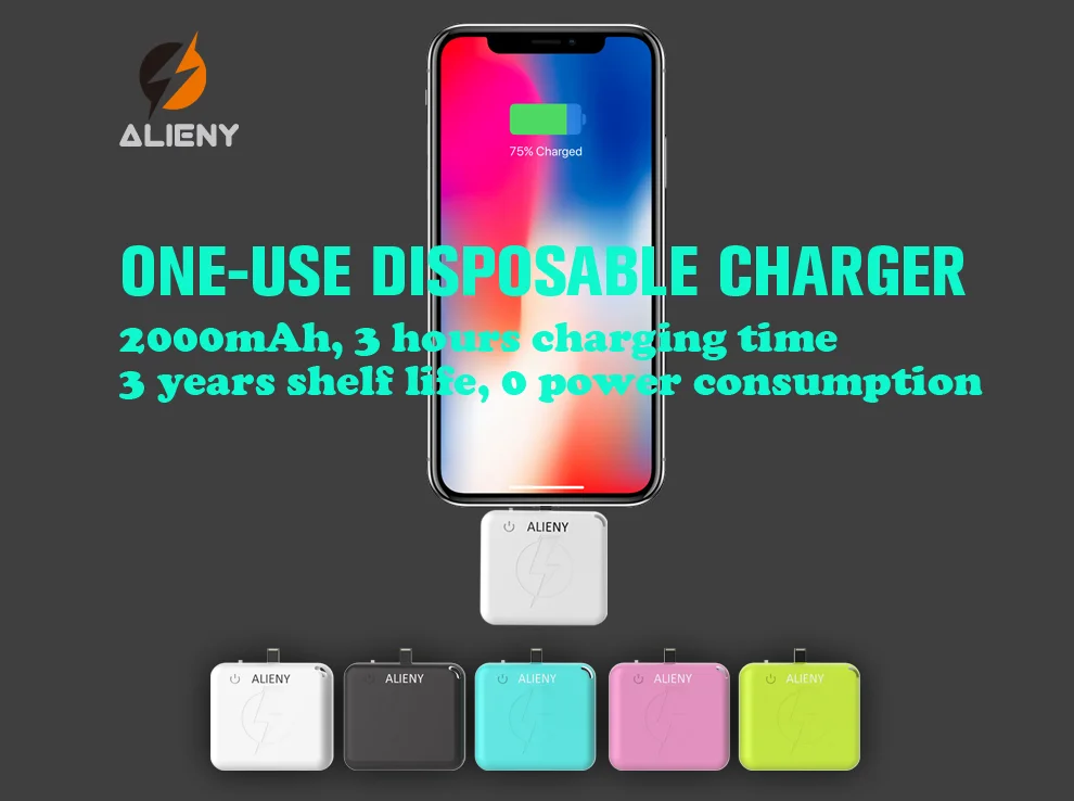 Emergency Charger One Time Disposable Power Bank 1000mah,One Use ...