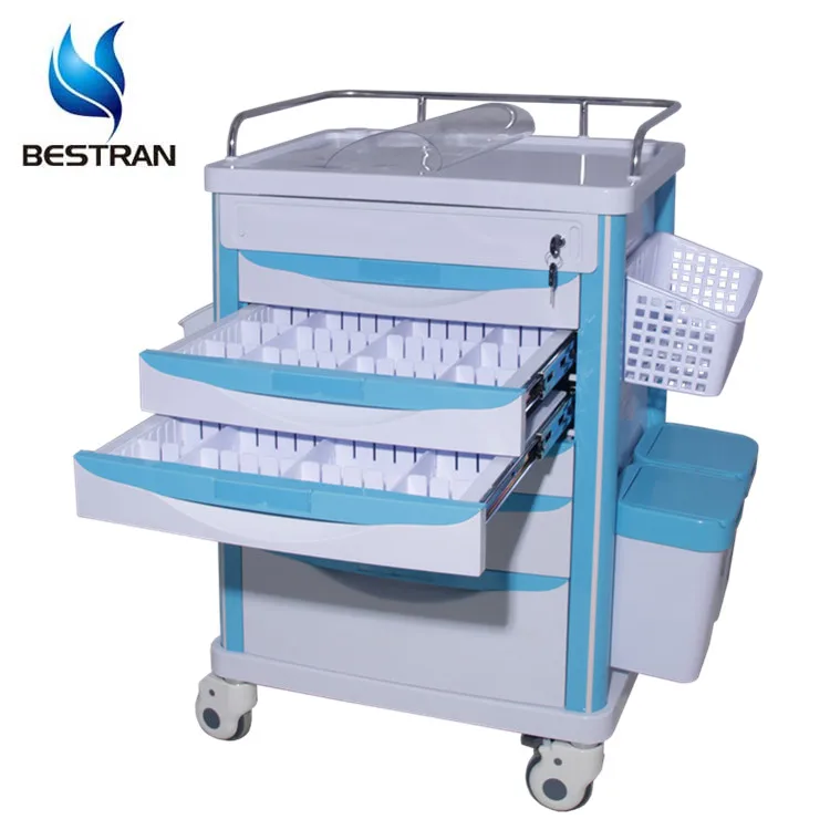 Bt-my004 Hospital Small Size Blue Color Mobile Abs Plastic Medical Drug ...