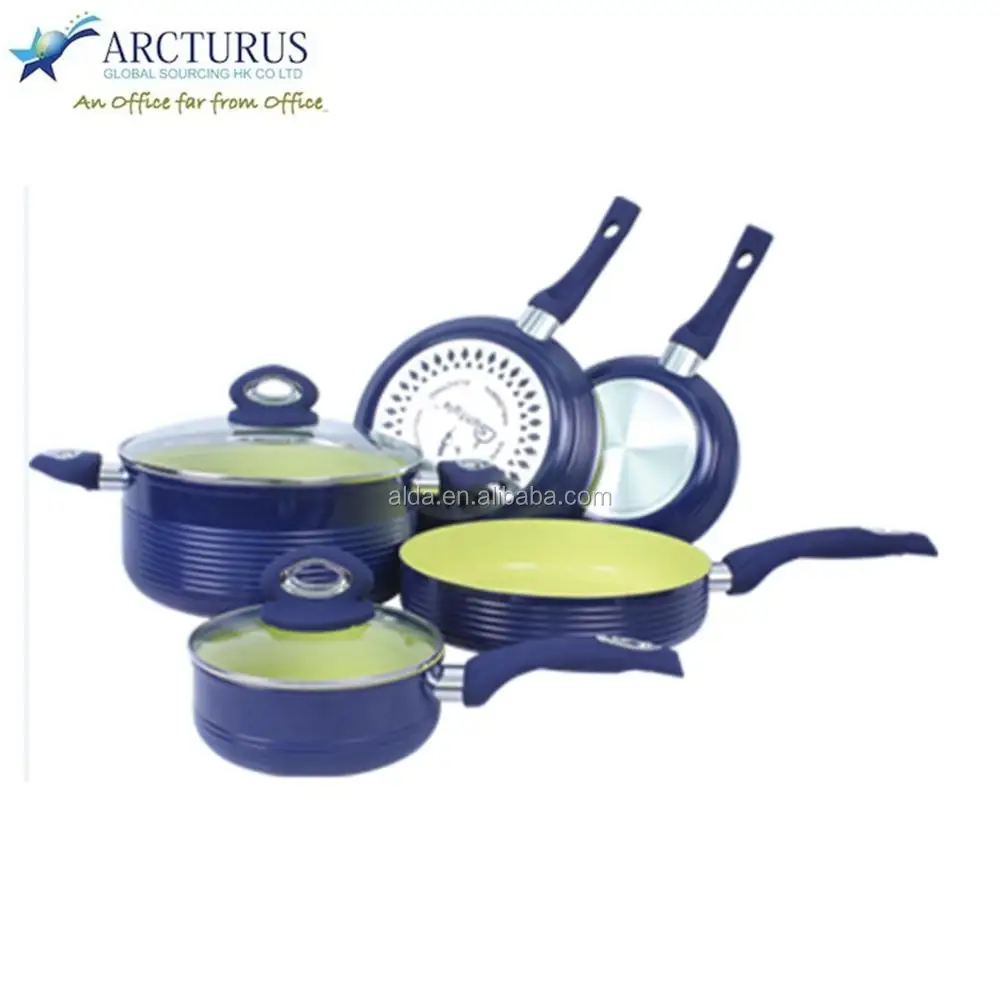 2019 Masterclass 8pcs Ceramic Coating Aluminum Forged Red Cookware Sets ...