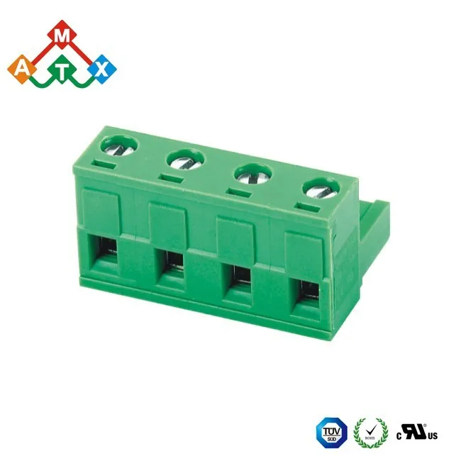 7.5 Mm 7.62mm Vertical Pluggable Terminal Block With Cover - Buy Plug ...