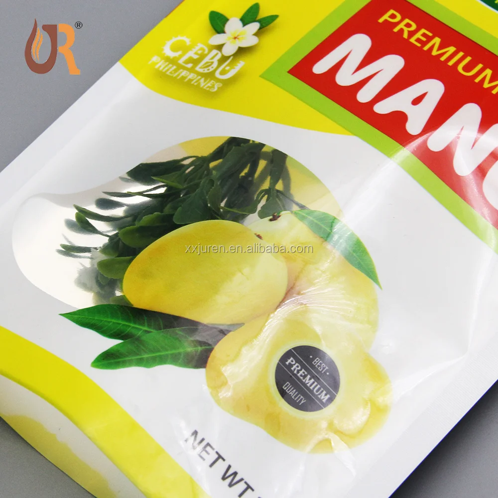 Clear Plastic Package Bag For Dried Mango With Zipper Top And Logo ...