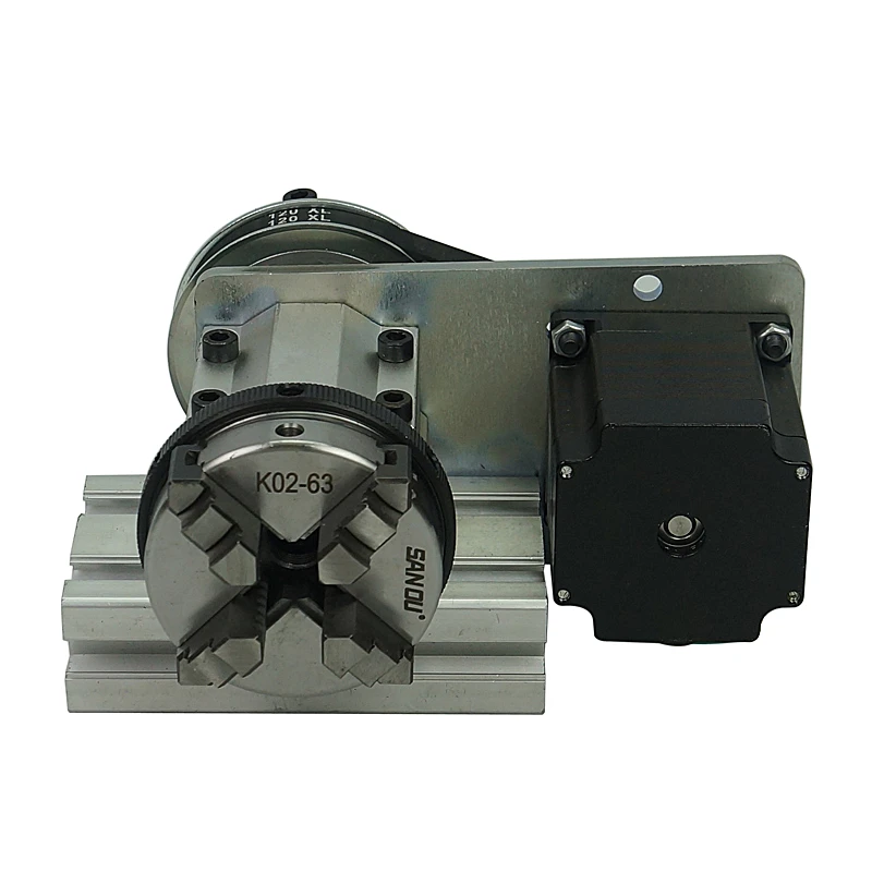 DIY CNC 4th Axis Rotary Axis with Chuck 65mm 3-Jaw Tailstock