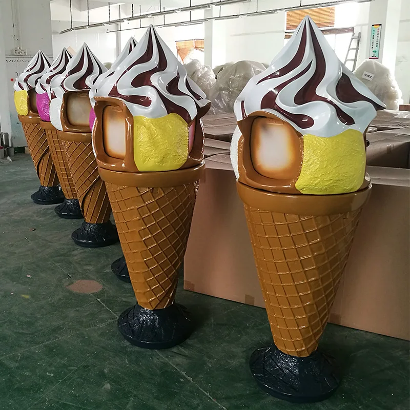Large Size Ice Cream Cone Sculpture Model For Amusement Park,Ice Cream ...