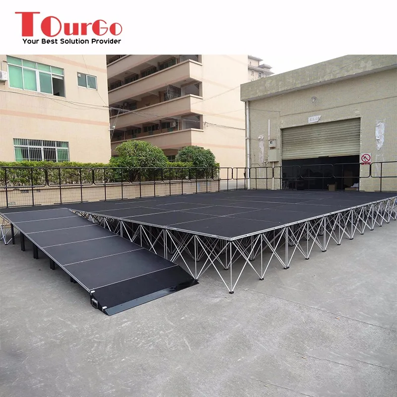 Tourgo 4x8 Aluminum Outdoor Portable Stage with Stage Ramps| Alibaba.com