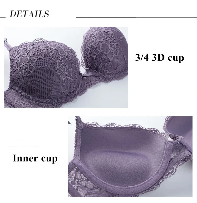 Lace Deep V Sexy Bra Set Gather Push Up Bra & Brief Sets - Buy Sexy Bra ...