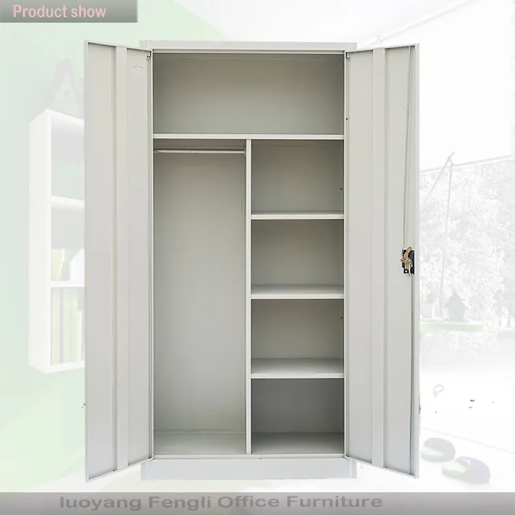 Simple Design Two Swing Steel Iron Wardrobe Clothes Cupboard Design ...