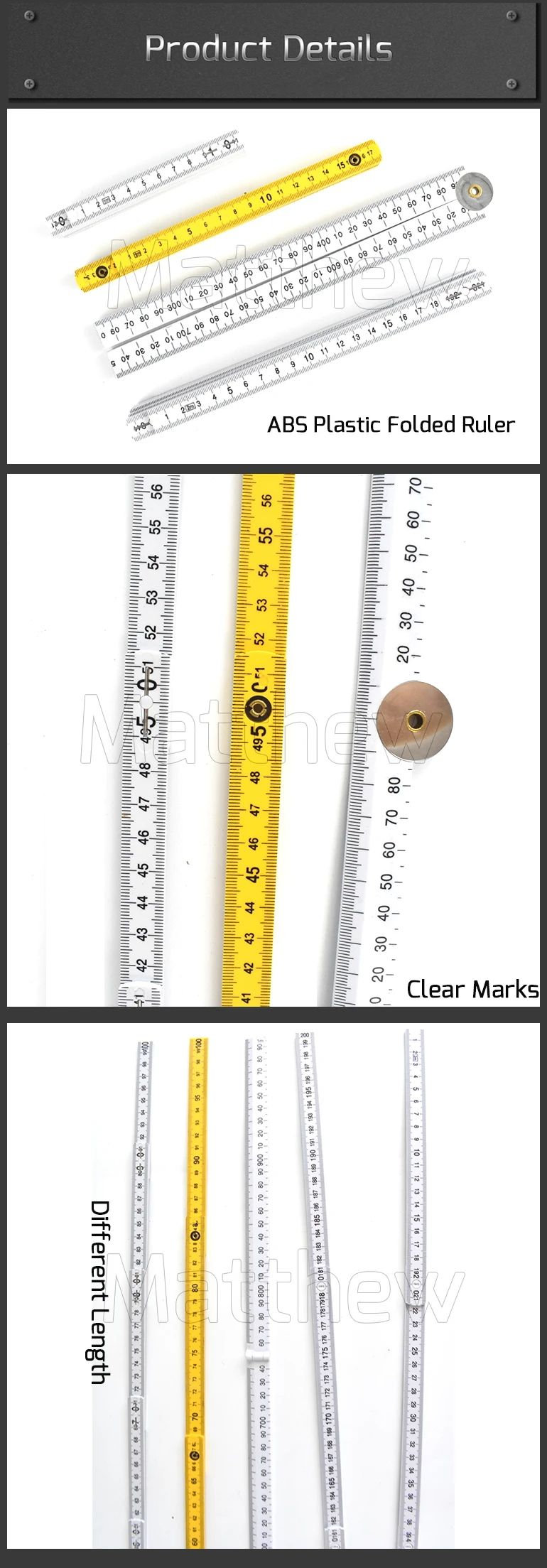 Folding Ruler For Woodworking Mutil Length Durable Fiberglass Inside ...