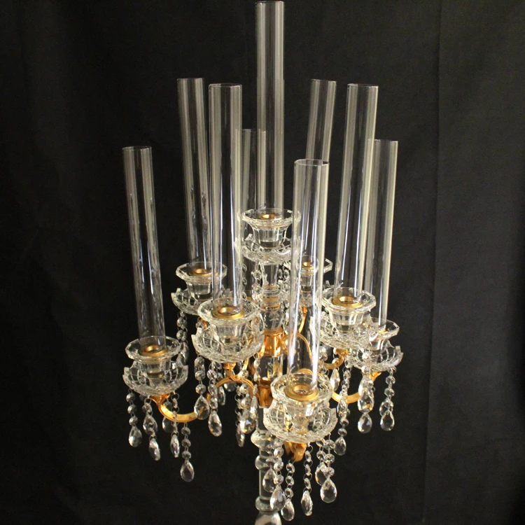 Tall Gold Crystal Fancy Wedding Candelabra Centerpiece Wholesale ...