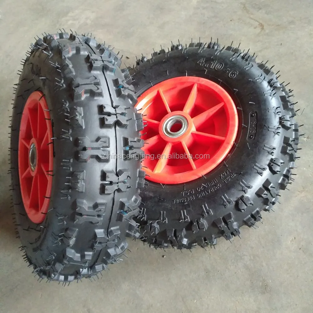 Lawn Mower Pneumatic Rubber Wheel 4.10/3.50-6 Tubeless Rubber Wheel ...