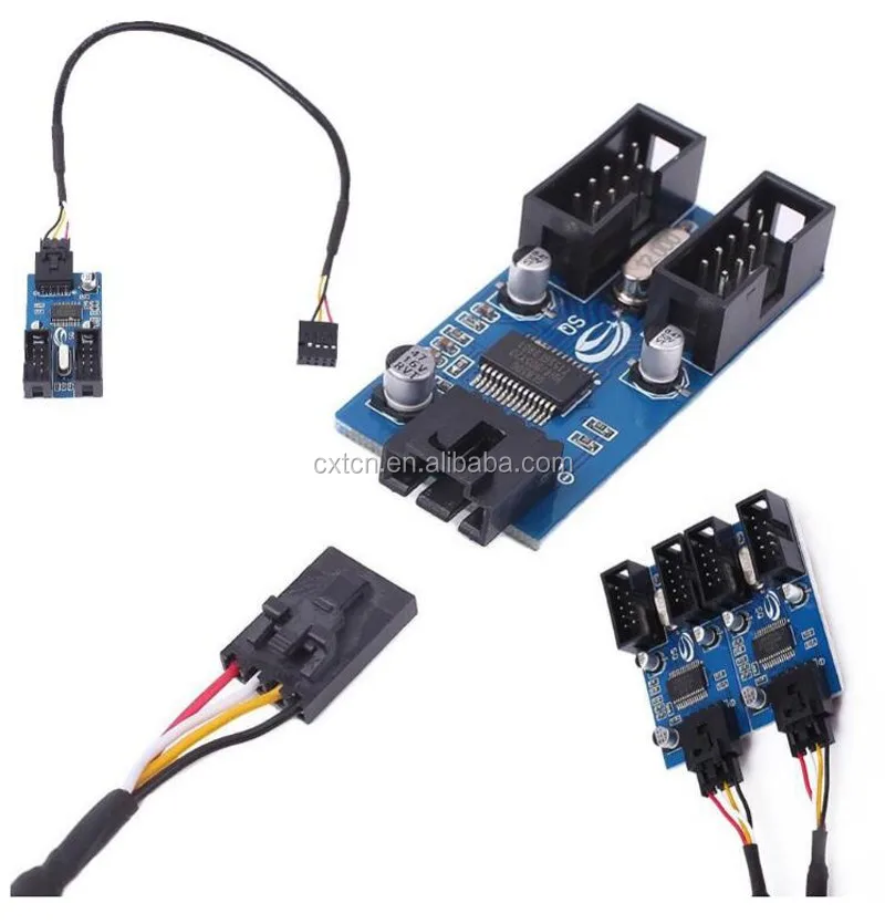 New Motherboard Usb 9pin Multiplier Splitter 1 To 2 Extension Cable ...