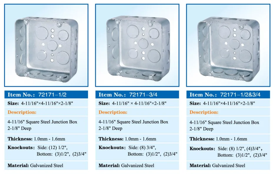 Ul Listed Square Metal 2 Gang Box - Buy Metal 2 Gang Box,Square Metal 2 ...