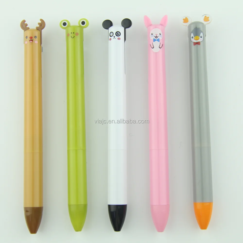 Kawaii Two Color Pen Cartoon Character Gel Ball Pen - Buy Two Color Pen ...