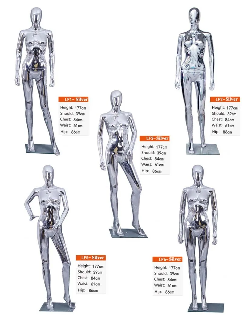 Xinji Wholesale New Mannequins Female Mannequin Color Chrome Gold ...