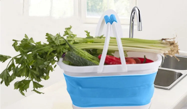 Eco-friendly Silicone Collapsible Shopping Basket Collapsible Plastic ...