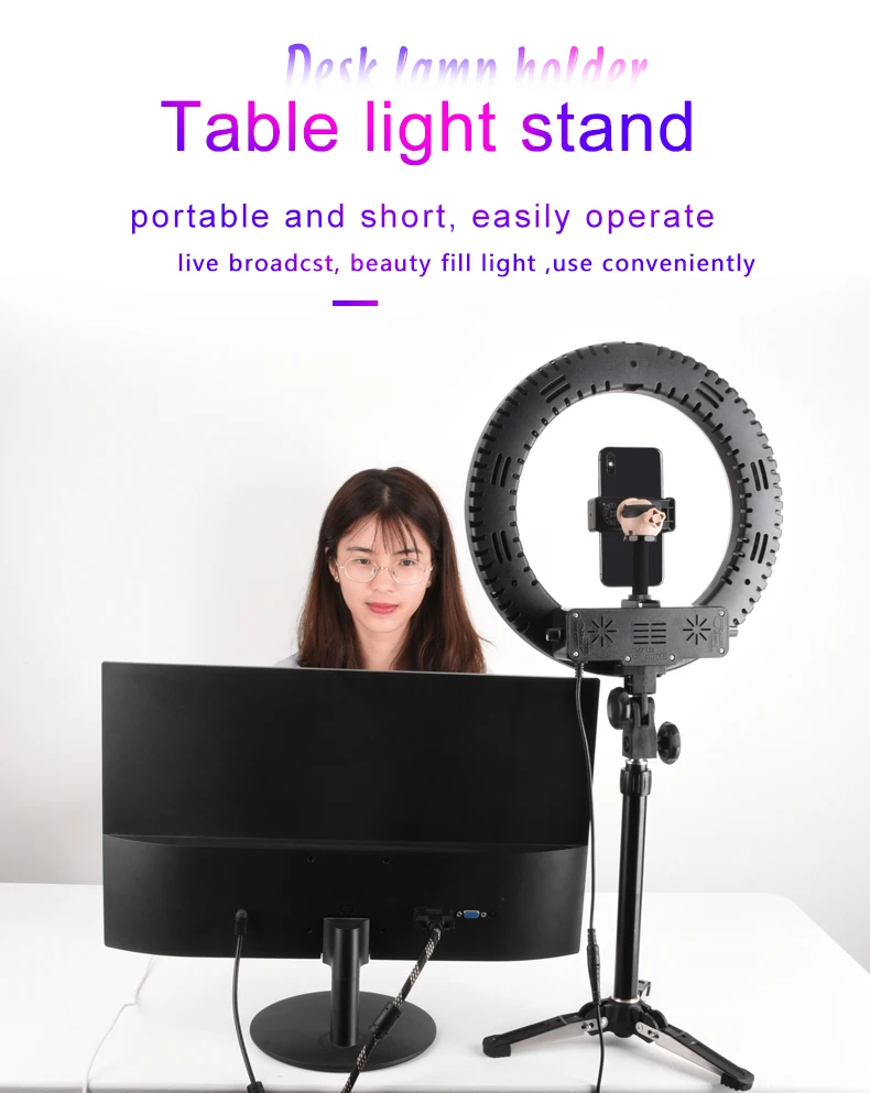 Tiktok Broadcast Stand With 18 14inch Led Ring Light Mobile Microphone ...
