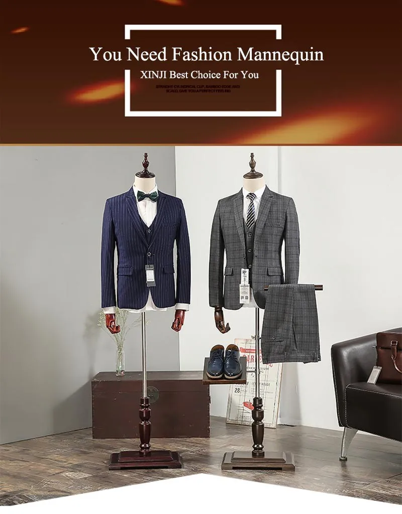 XINJI Props Half Body Male Mannequin - Formal Dress Display
