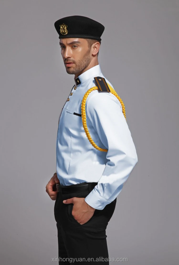 Light Blue Security Guard Uniform With Beret Hat - Buy Security Guard ...