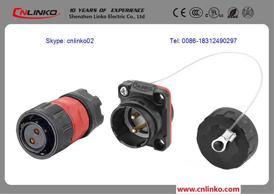 China Electronics Plug Socket 2 Pin Connector Ip67 Waterproof Dc Power ...