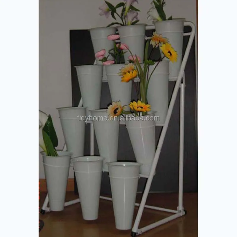 Iron Rod Wire Holder Metal Stand Display Flower Pot Vase Hanging Rack ...