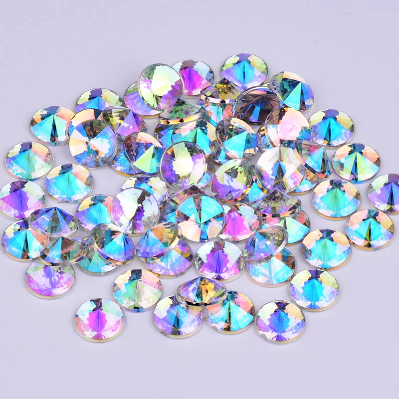 4mm 5mm 6mm 10mm Mix Color Non Hotfix Round Acrylic Crystal Stones ...