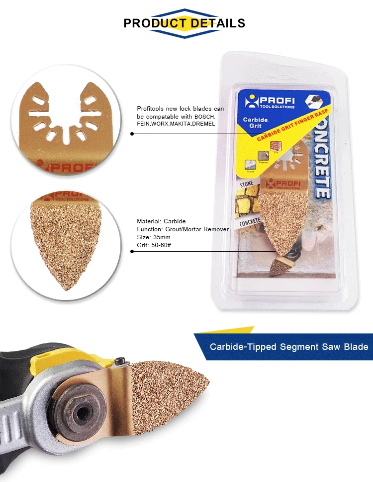 Carbide-grit Finger Multi Tool Plasterboard Grout Removal Cutting ...