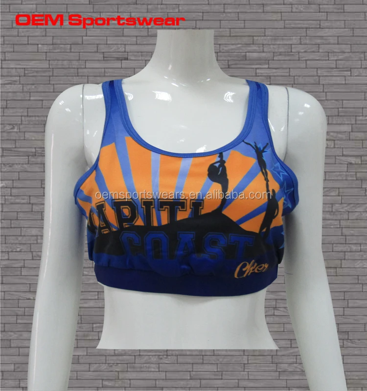 Black Youth Cheerleading Sports Bras Sublimated Cheer Sports Bra - Buy ...