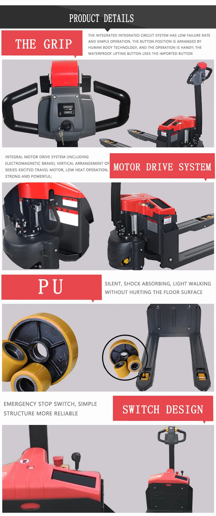 2000kg Best Manual The Full Electric Walking Type Pallet Truck Jack ...